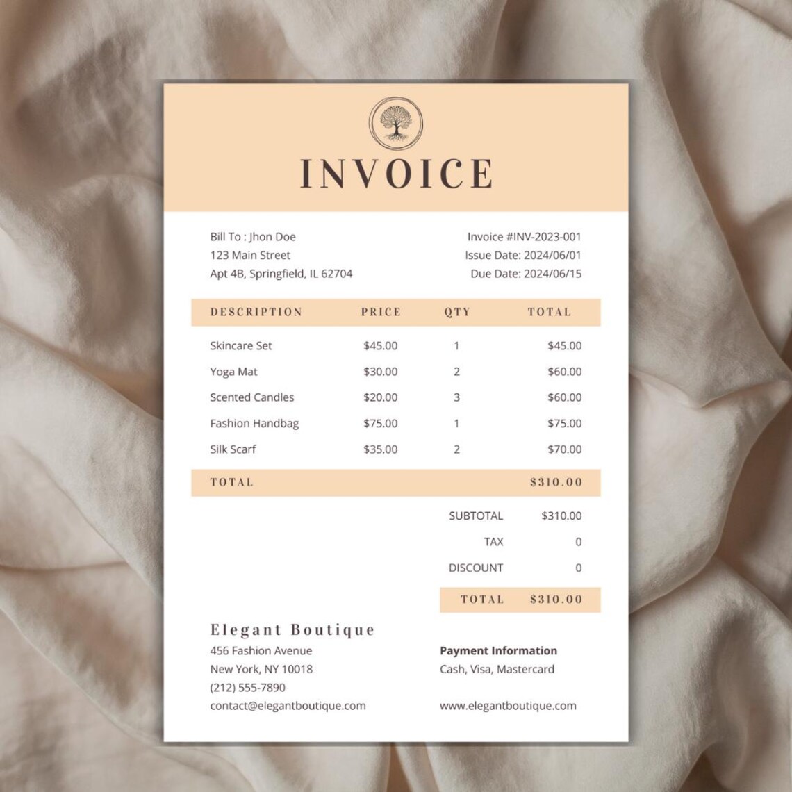 Probill Invoice Template, Professional Billing Form, Customizable ...