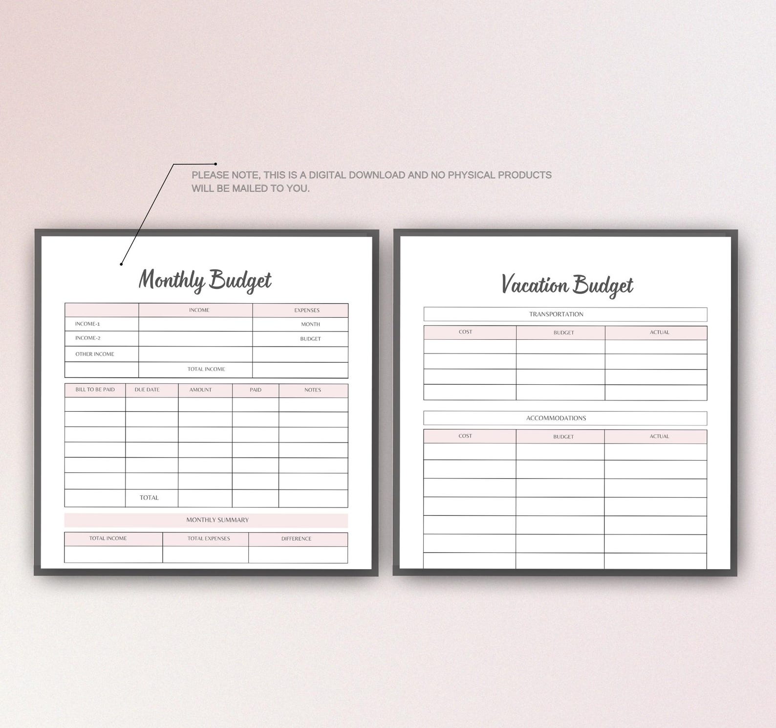 Budget Planner Bundle: Monthly Expense Tracker (digital Download) - Etsy