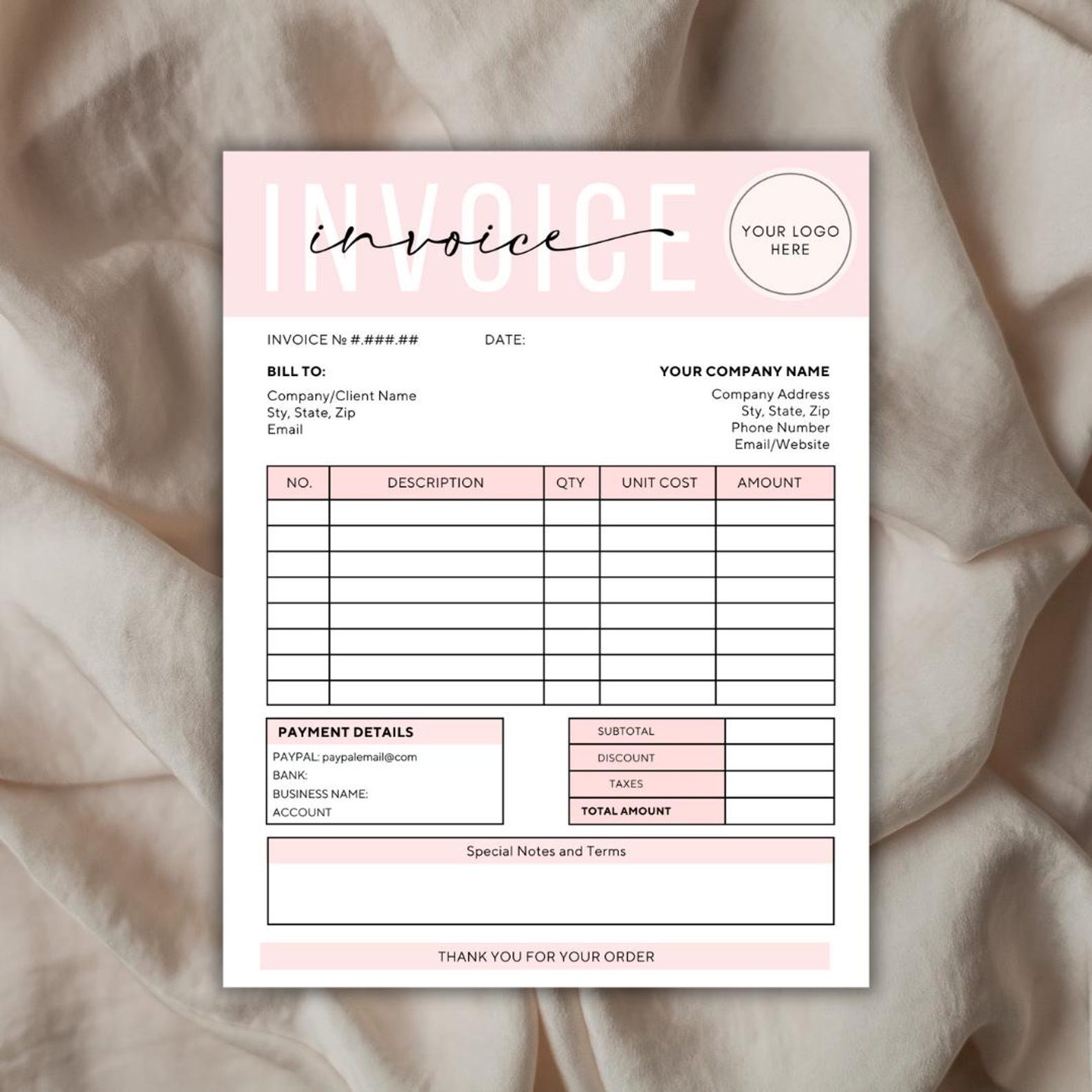 Small Business Invoice Template: Customizable Billing Form (canva ...