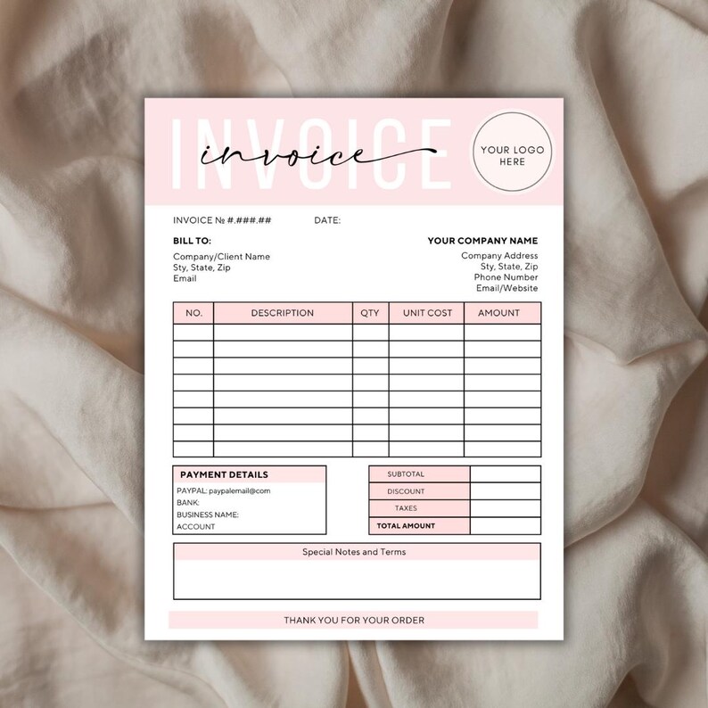 Small Business Invoice Template: Customizable Billing Form (canva ...