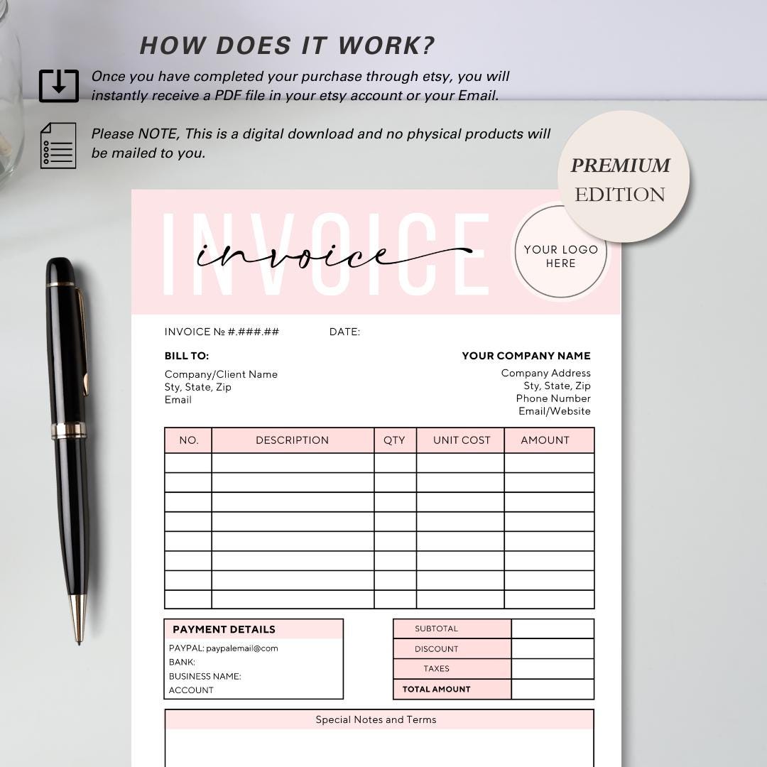 Small Business Invoice Template: Customizable Billing Form (canva ...