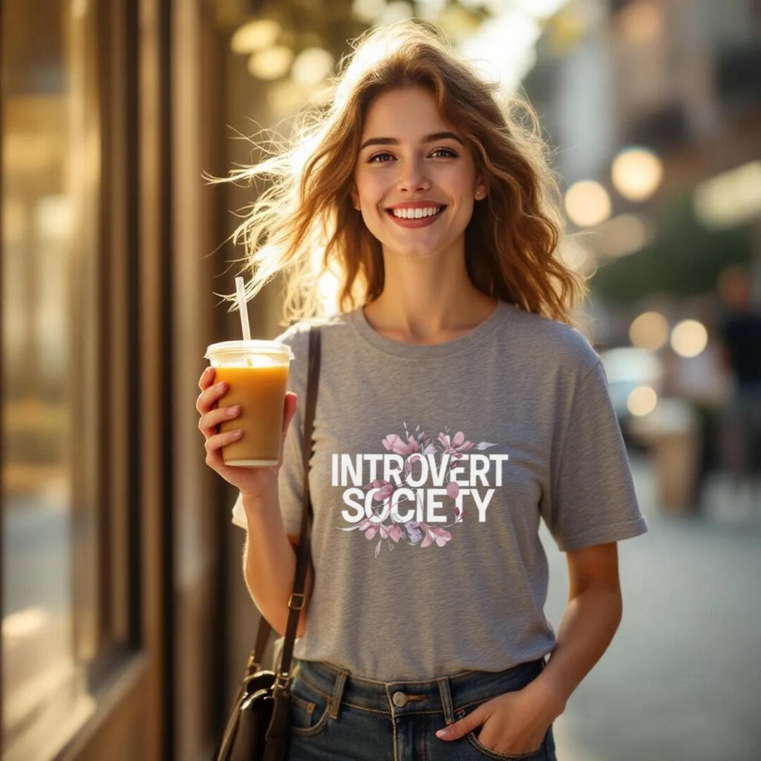 Introvert Society T-shirt – Floral Shirt for Introverts | Self-love ...
