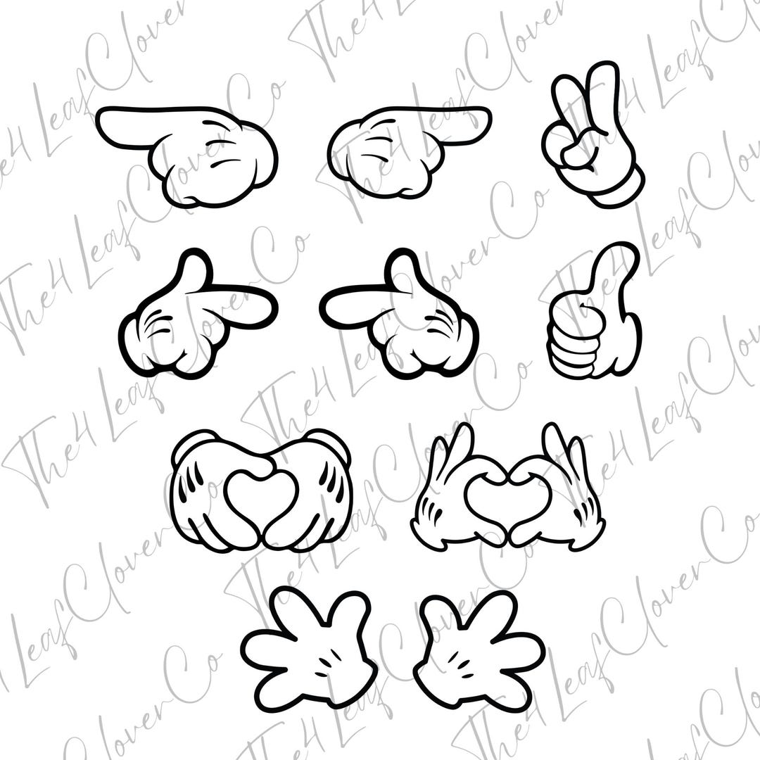 Mickey Mouse Hands Png, Minnie Hands Files for Cricut, Minnie Hands Png ...