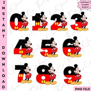 Mickey Birthday Numbers PNG, My Birthday Age Numbers, Bundle Birthday ...