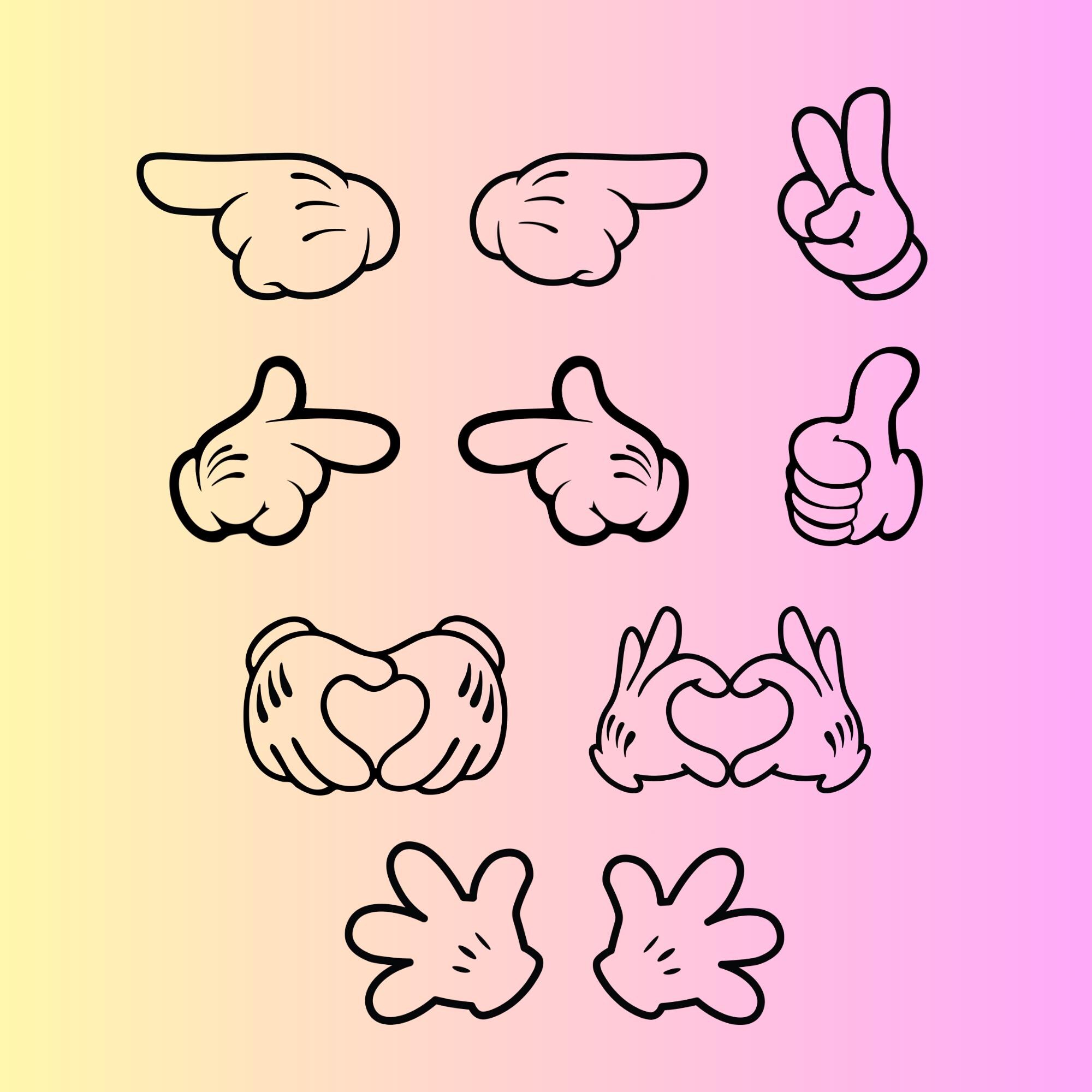 Mickey Mouse Hands Png, Minnie Hands Files for Cricut, Minnie Hands Png ...