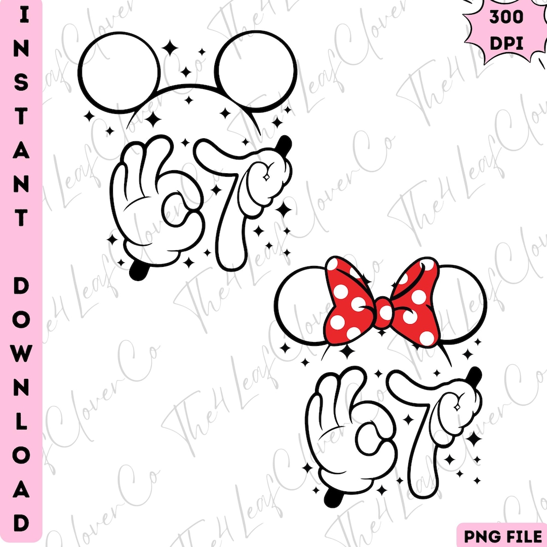 Funny Six Seven Mouse 6 7 Meme Hands PNG, Six Seven Mickey and Minnie 6 ...