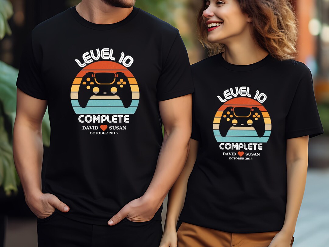 Custom 10th Anniversary Gift, 10th Anniversary Shirt, Hoodie, Level 10 ...