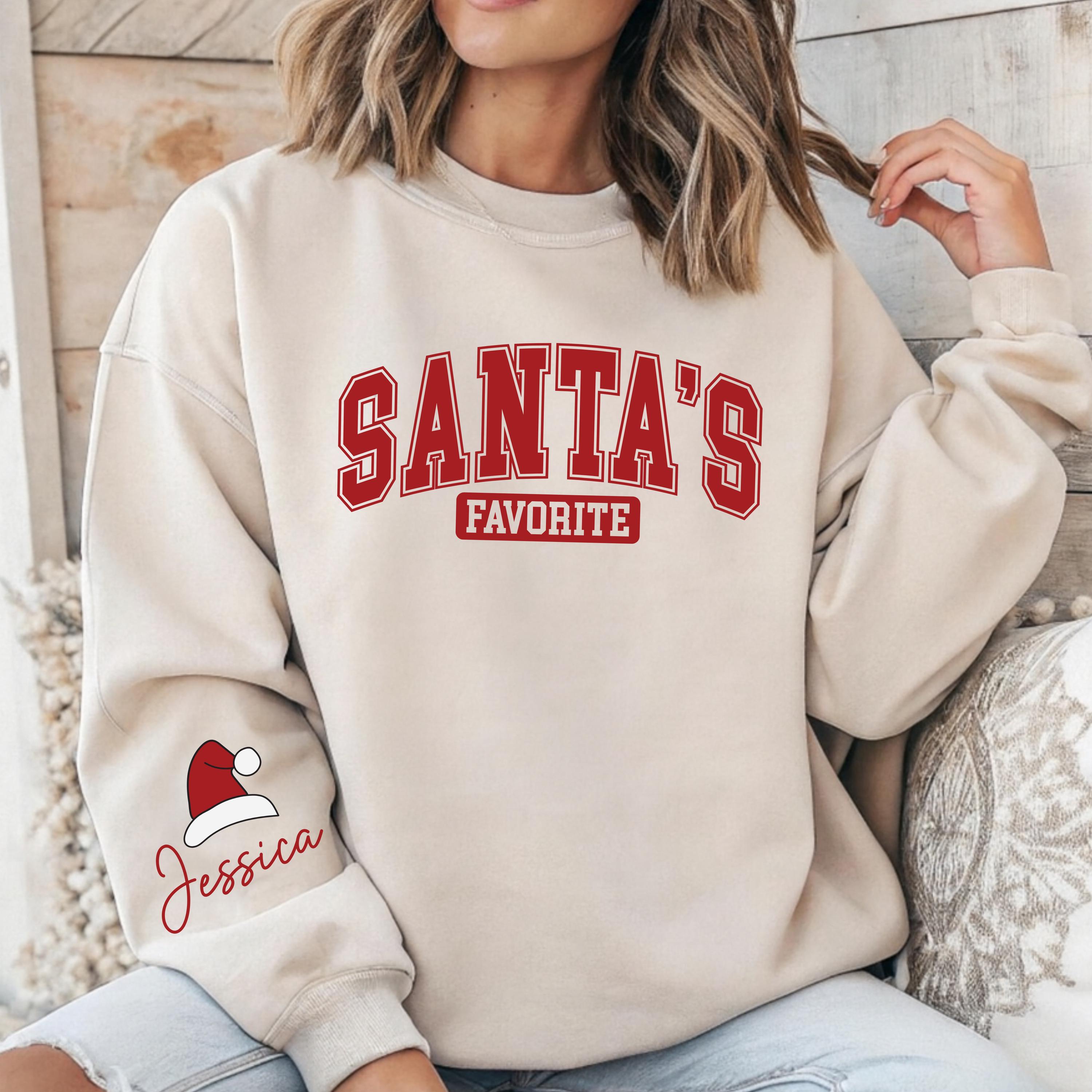 Personalized Santa's Favorite Christmas Sweatshirt, Merry Xmas Sweater ...