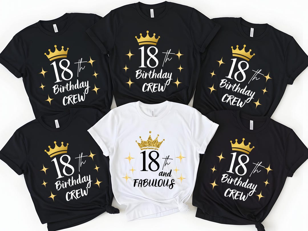 Custom 18th Birthday Crew T-shirts, Family Matching Tees - Etsy