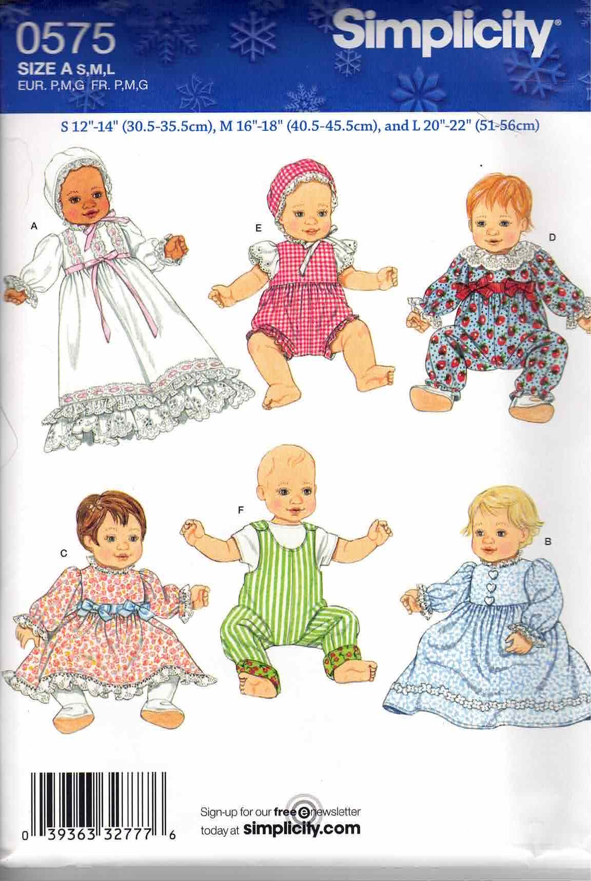 Simplicity Doll Clothes Patterns - Etsy