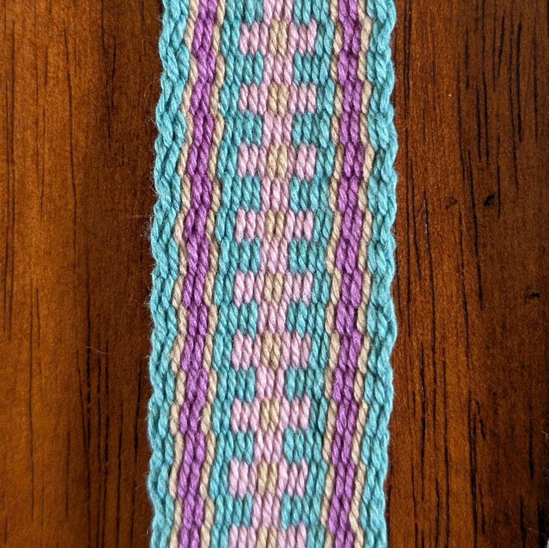 Hand-woven Inkle Loom Braid Cotton Belt With Tassels 220cm - Sky Blue ...