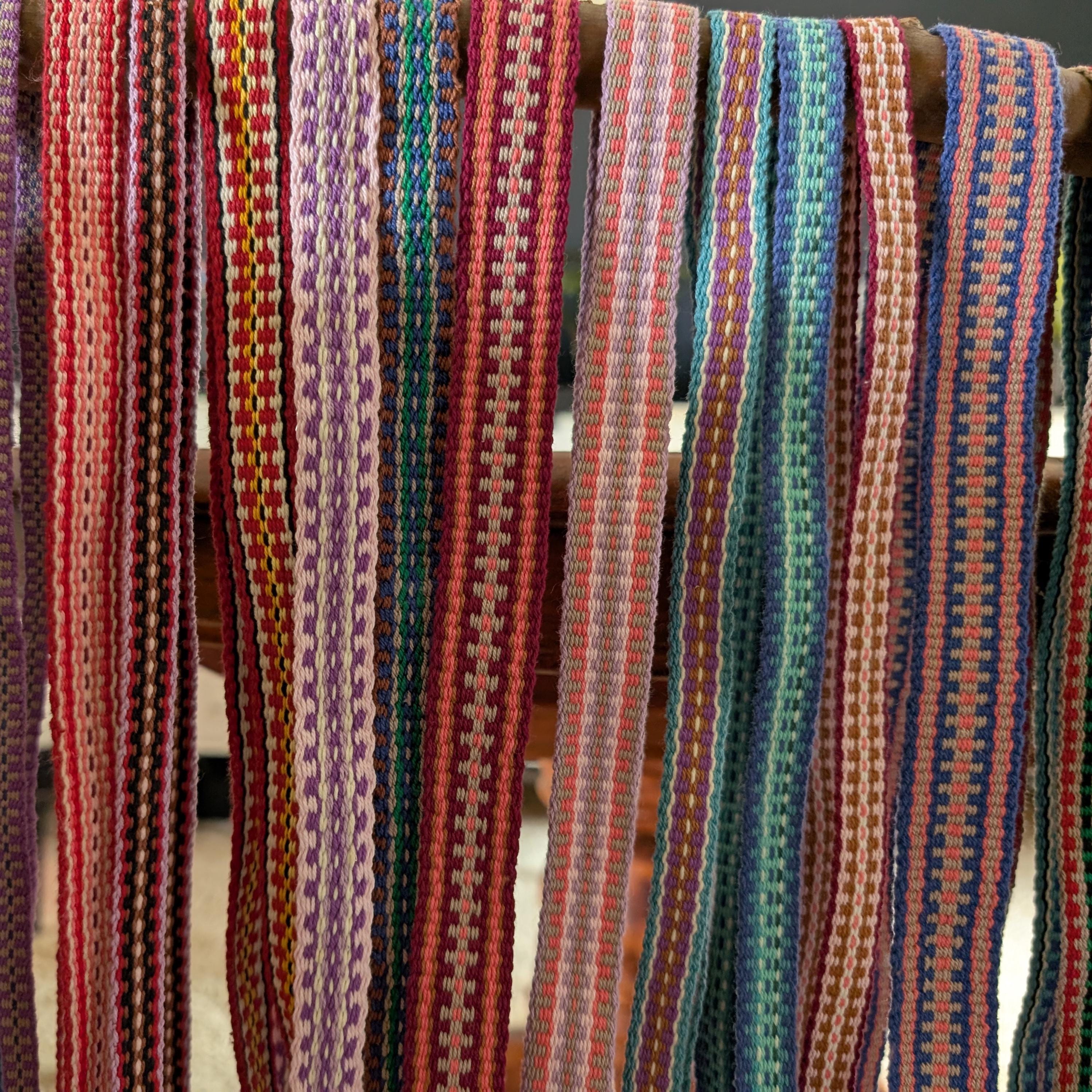 Hand-woven Inkle Loom Braid Cotton Belt With Tassels 220cm - Orange ...