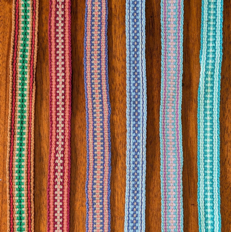 Viking Medieval LARP Folk Hand-woven Inkle Loom Braid Cotton Belt With ...