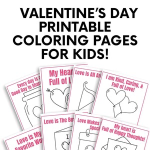 Printable Valentines Day Coloring Pages for Kids Digital Holiday ...