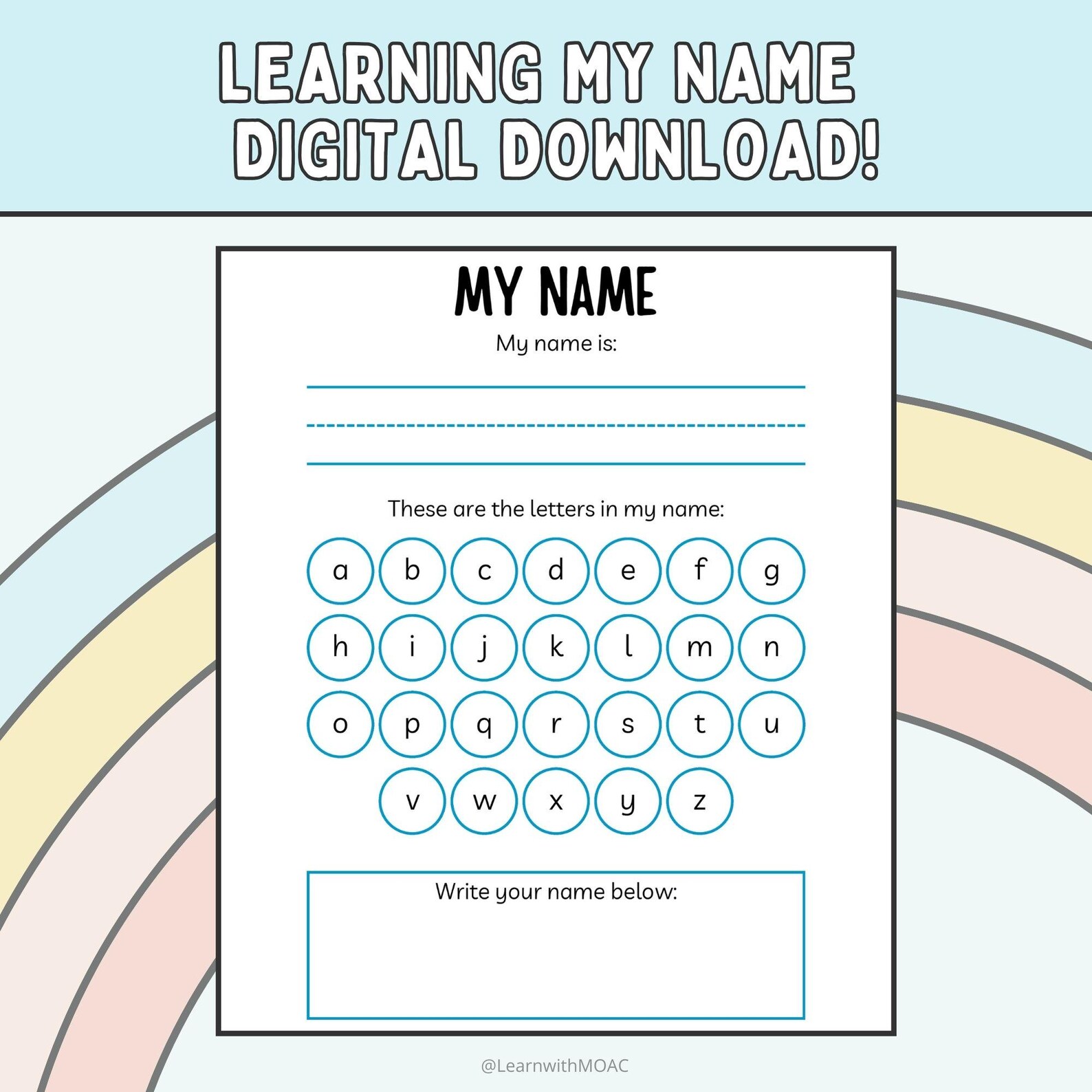 My Name Writing Worksheet | Printable Letter Recognition & Name ...