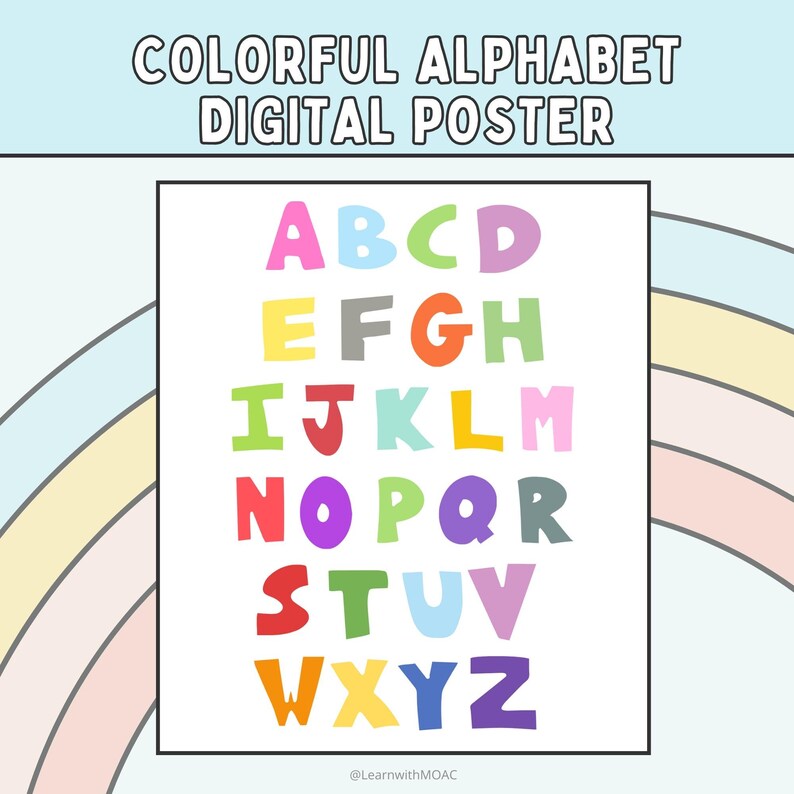 Alphabet Learning Poster | Printable ABC Learning Chart for Kids ...