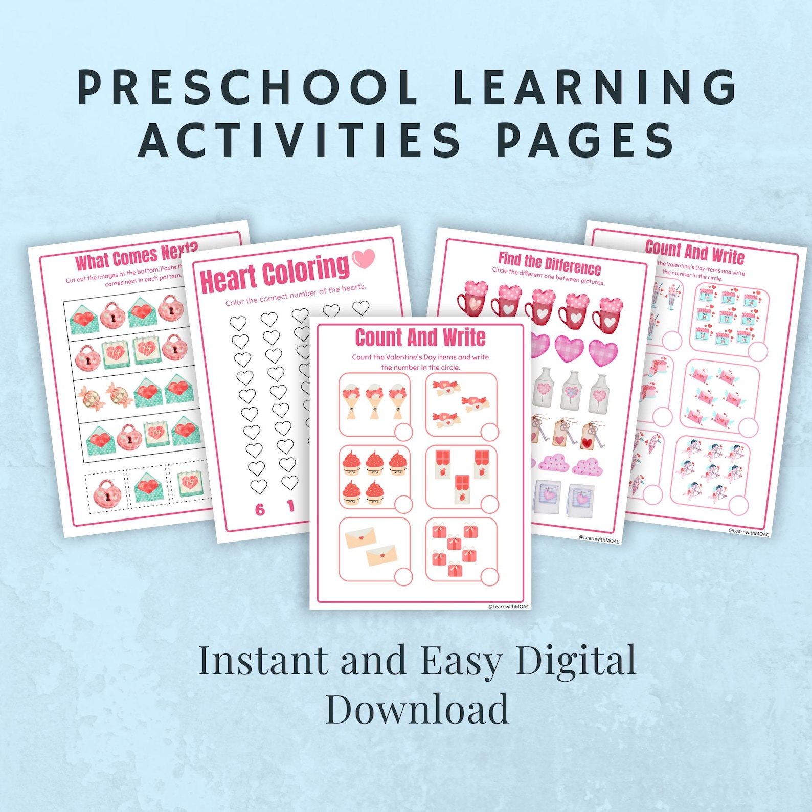 Preschool Learning Activities Pages | 16-page Printable Fun Worksheets ...