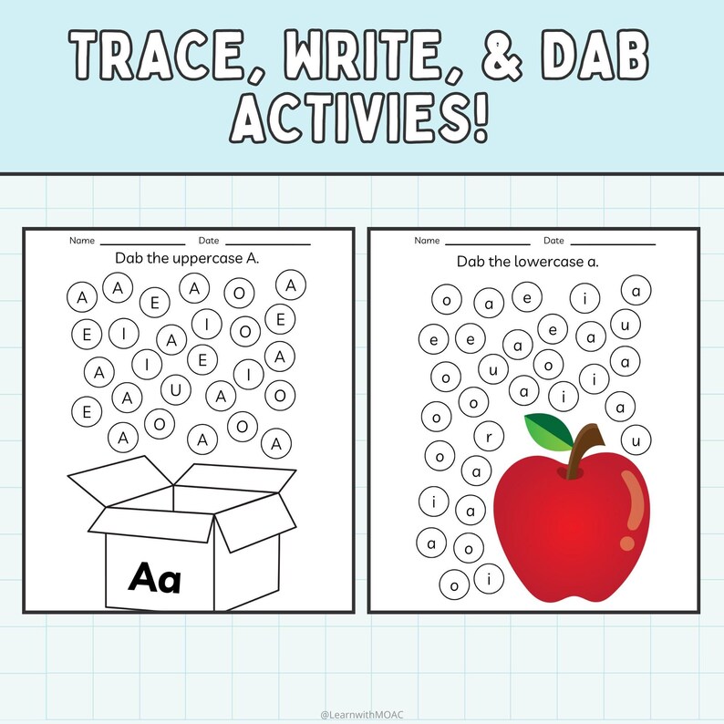 ABC Tracing and Dab Activity Pack | Printable Letter Recognition ...