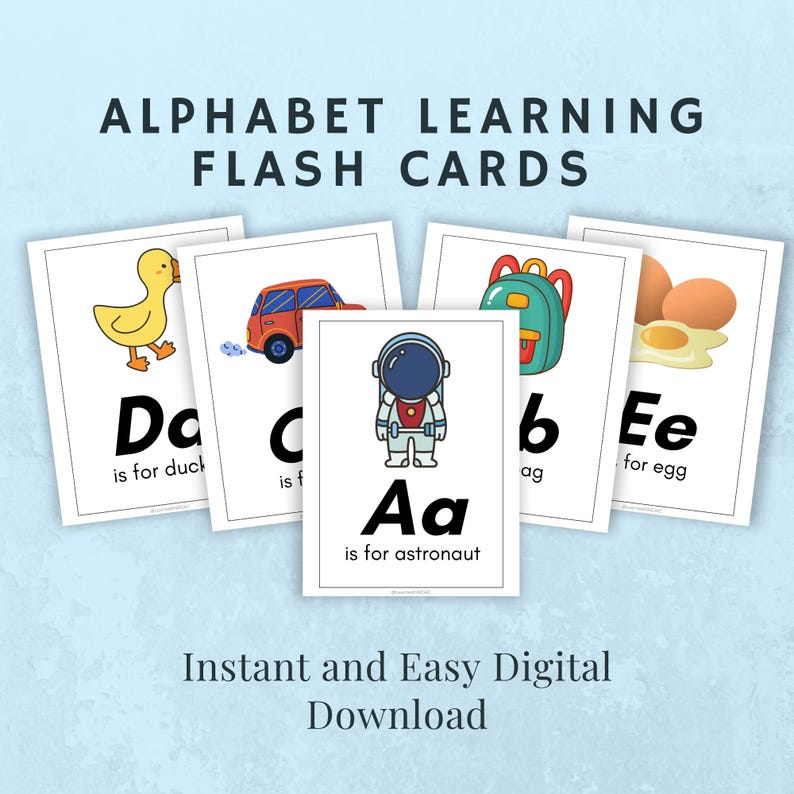 ABC Flashcards | Printable Alphabet Learning Cards for Toddlers ...