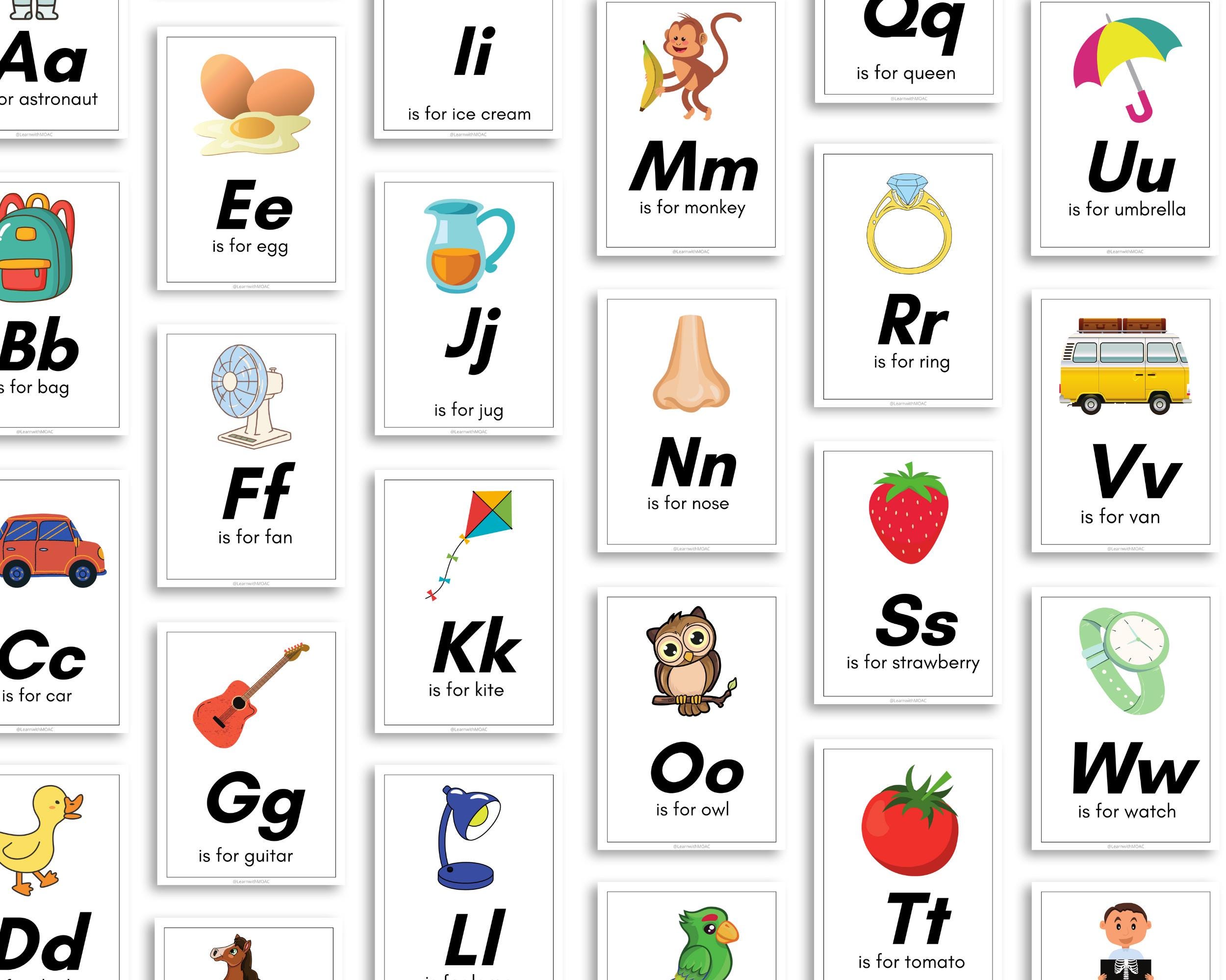 ABC Flashcards | Printable Alphabet Learning Cards for Toddlers ...