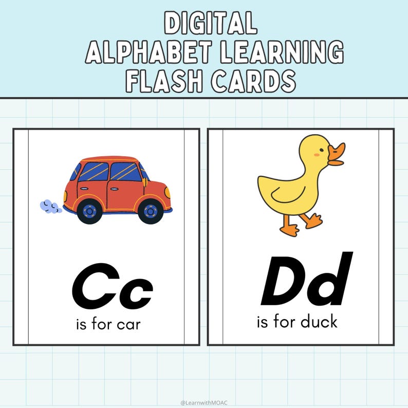 ABC Flashcards | Printable Alphabet Learning Cards for Toddlers ...