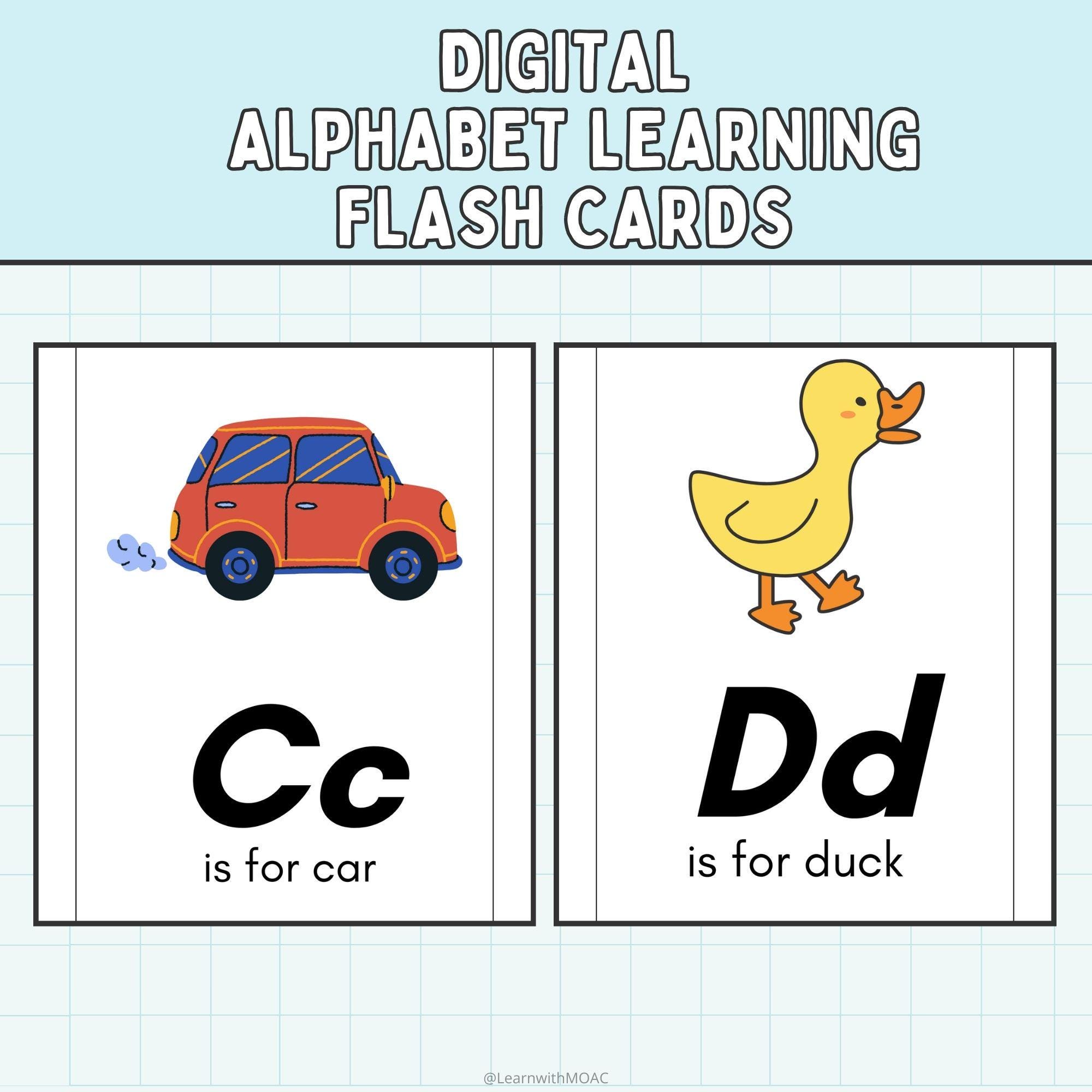 ABC Flashcards | Printable Alphabet Learning Cards for Toddlers ...