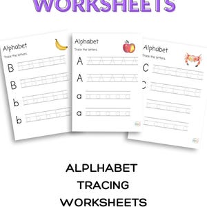 ABC Tracing Worksheets for Kids Printable A to Z Letter Practice ...