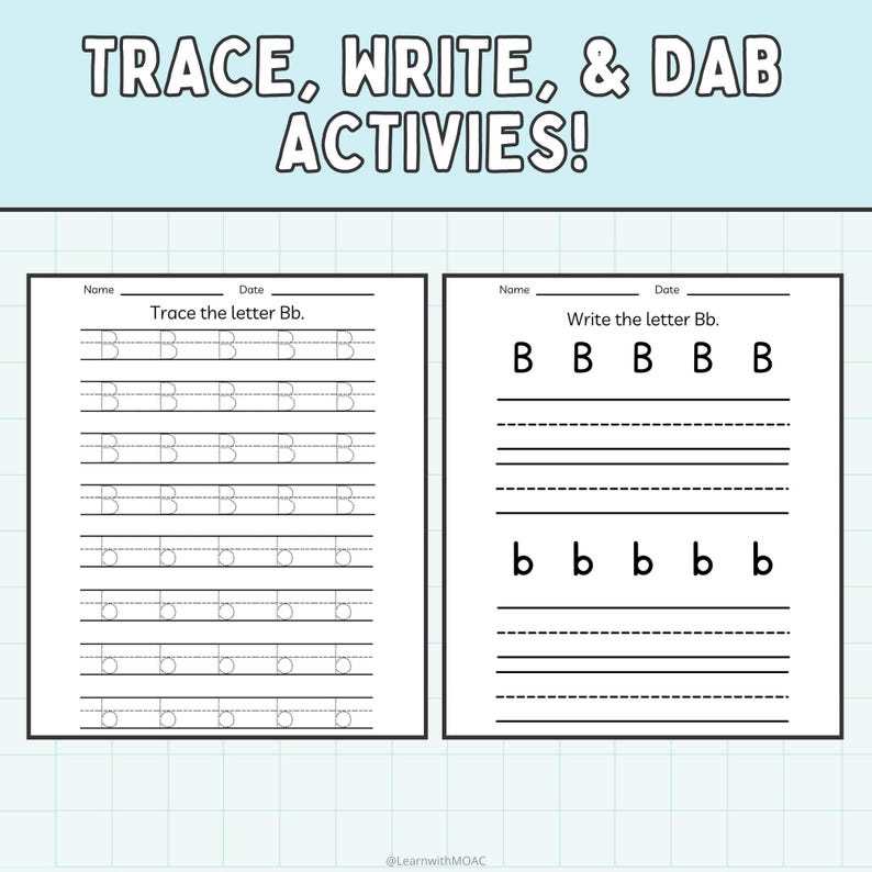 ABC Tracing and Dab Activity Pack | Printable Letter Recognition ...