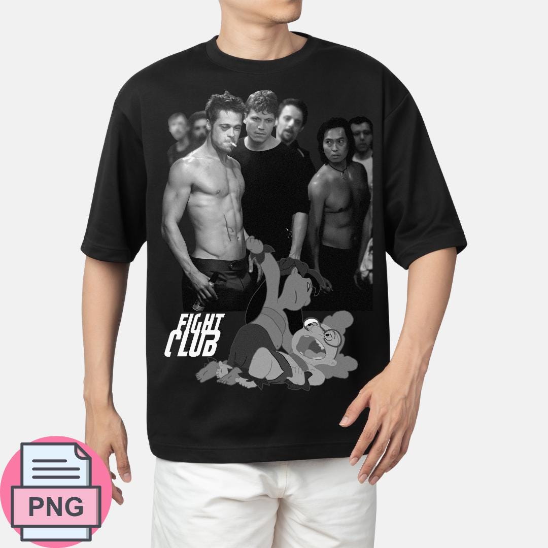 PNG for Fight Club Ft Lilo Black T-shirt - Etsy