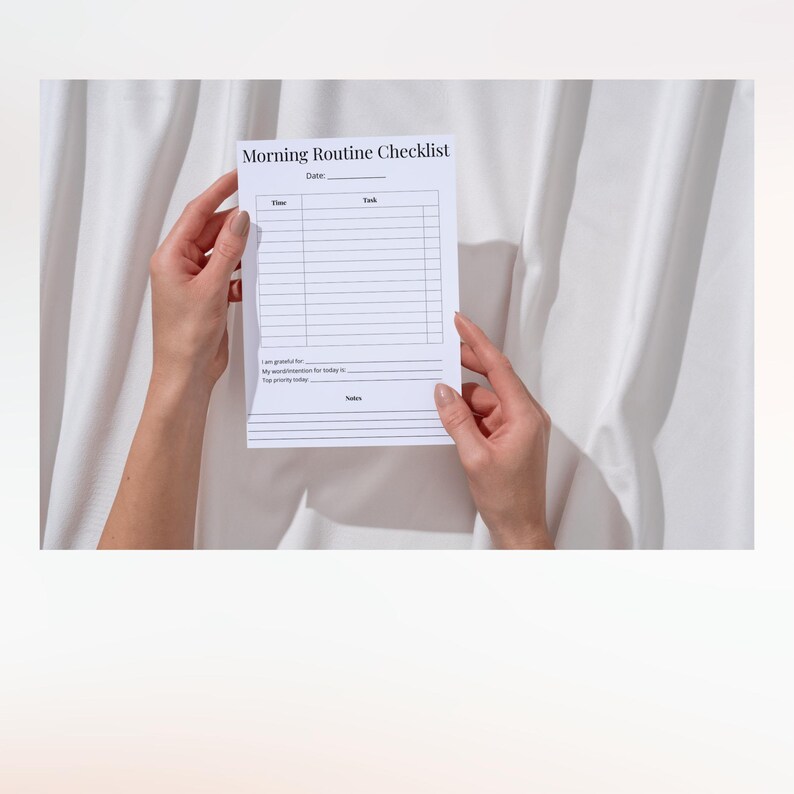 Morning Routine Checklist | Printable & Digital Planner | Fillable PDF ...