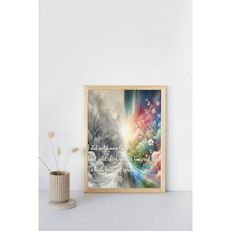 Winter to Spring Haiku Art Print - Inspirational Abstract Nature ...