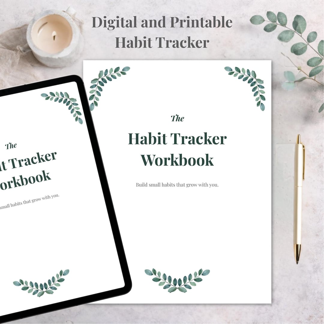 Printable Habit Tracker Workbook | Monthly & Weekly Planner | Self ...