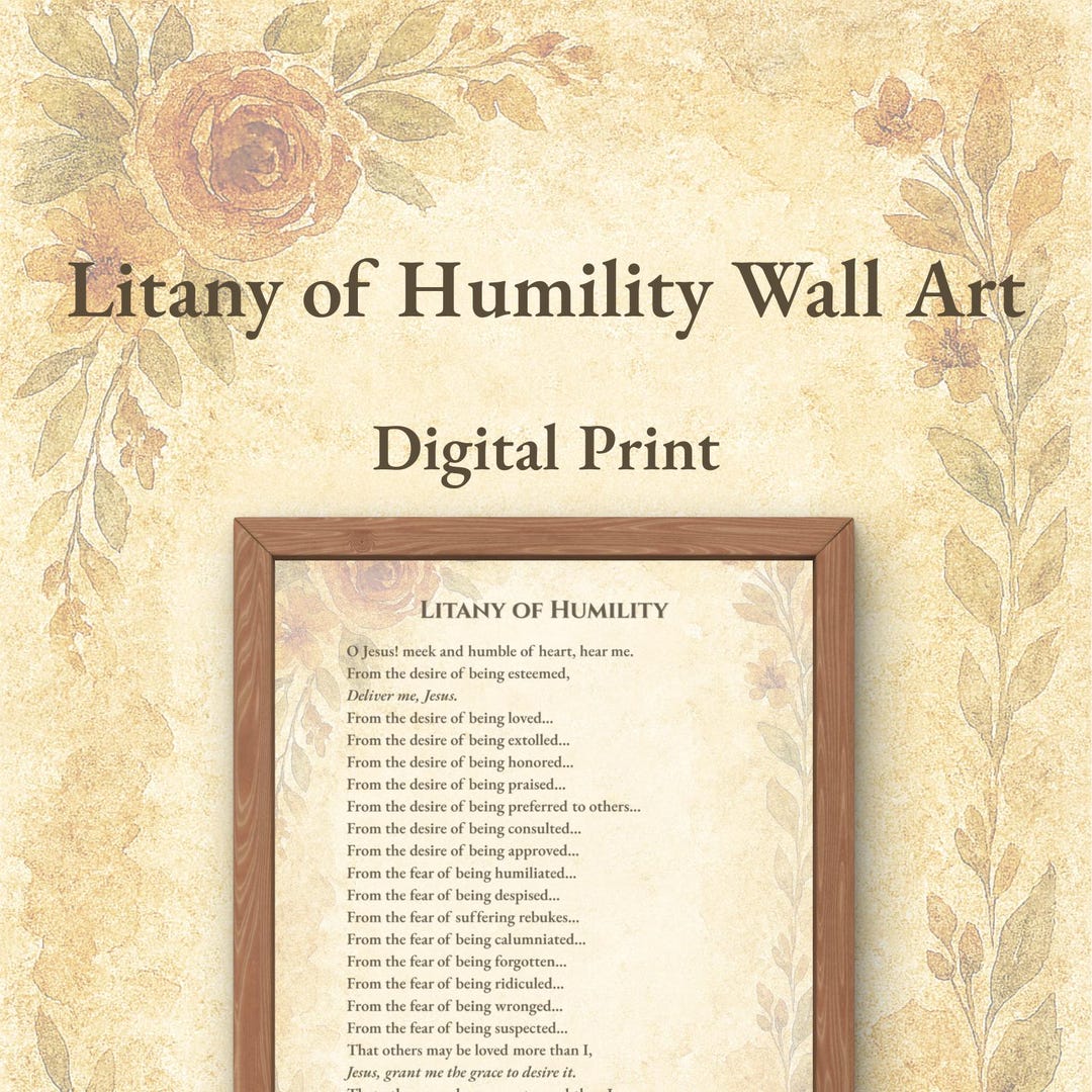 Litany of Humility Printable Wall Art – Catholic Prayer, Christian Home ...