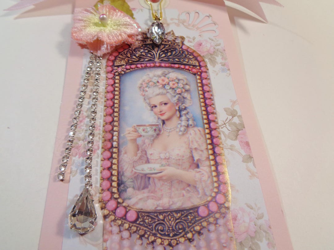 Hand Embellished Marie Antoinette Shrine Tag – Jeweled Pink Rococo ...