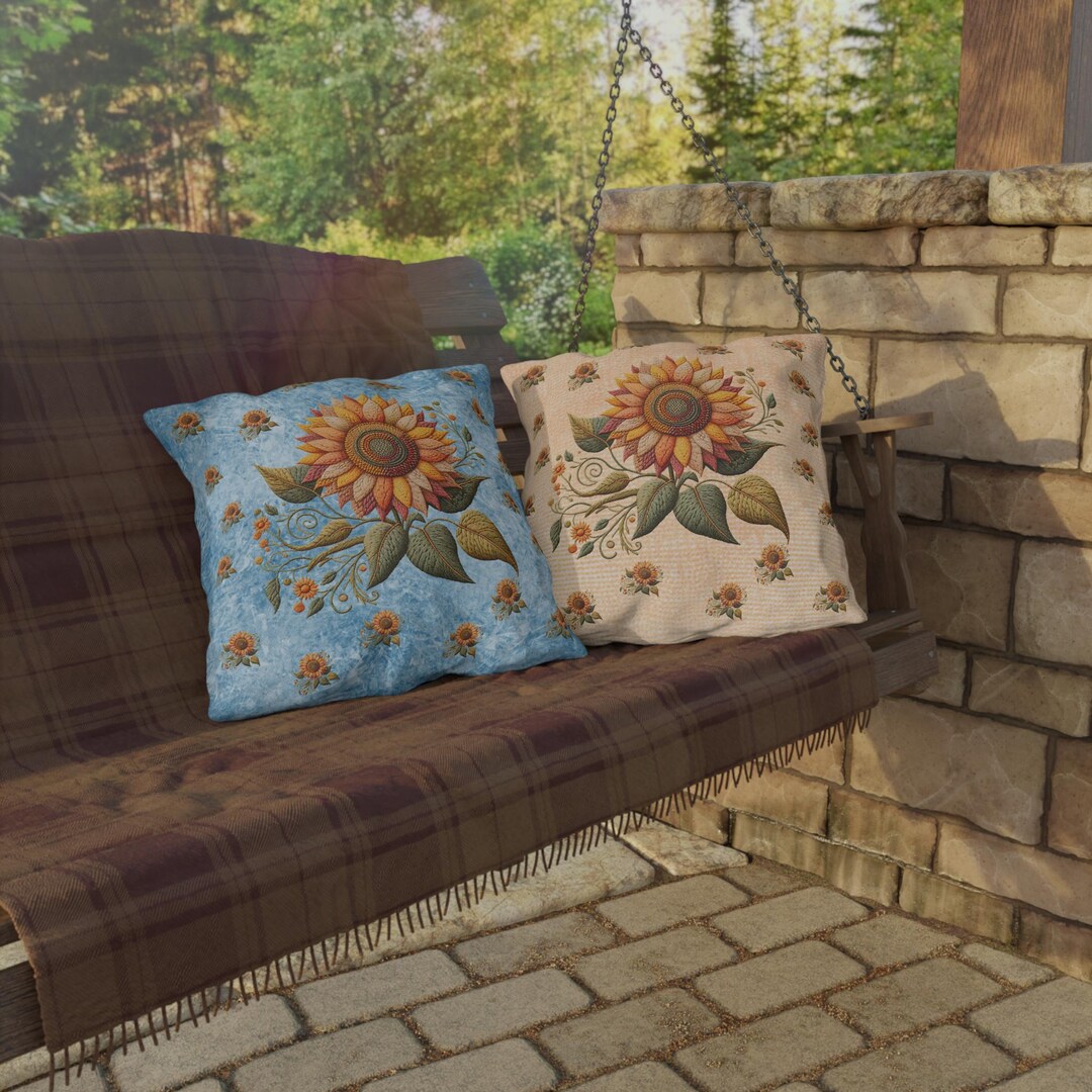 Sunflower Outdoor Pillows | Boho Decor, Patio Accessories, Garden ...