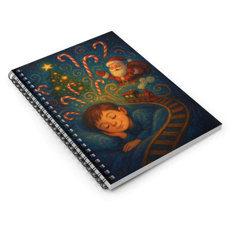 Cuaderno de Navidad con Papá Noel / Diario de espiral, Tren de Navidad ...