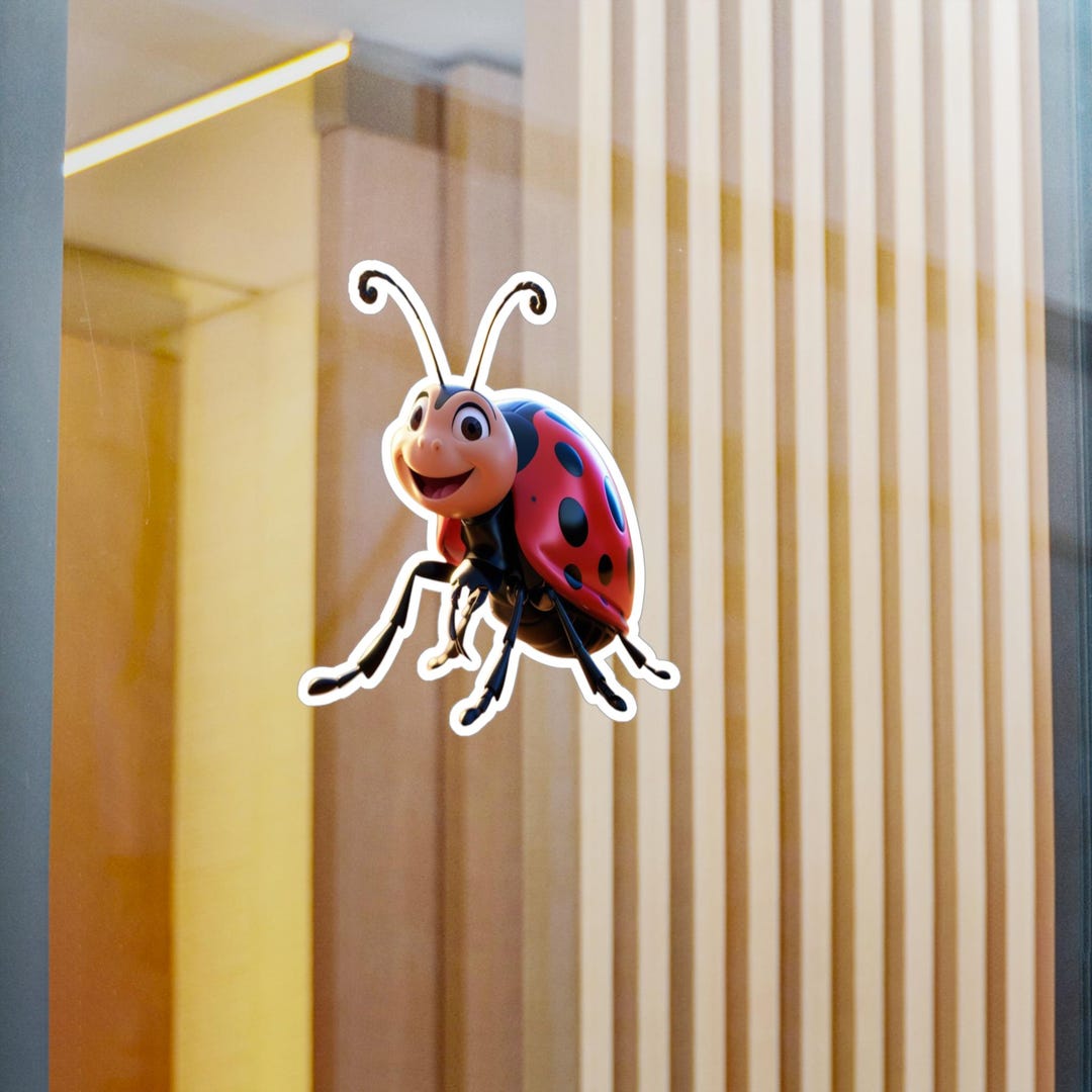 Cute Ladybug Vinyl Decals, Cartoon Playful Wall Decor, Kids' Room ...