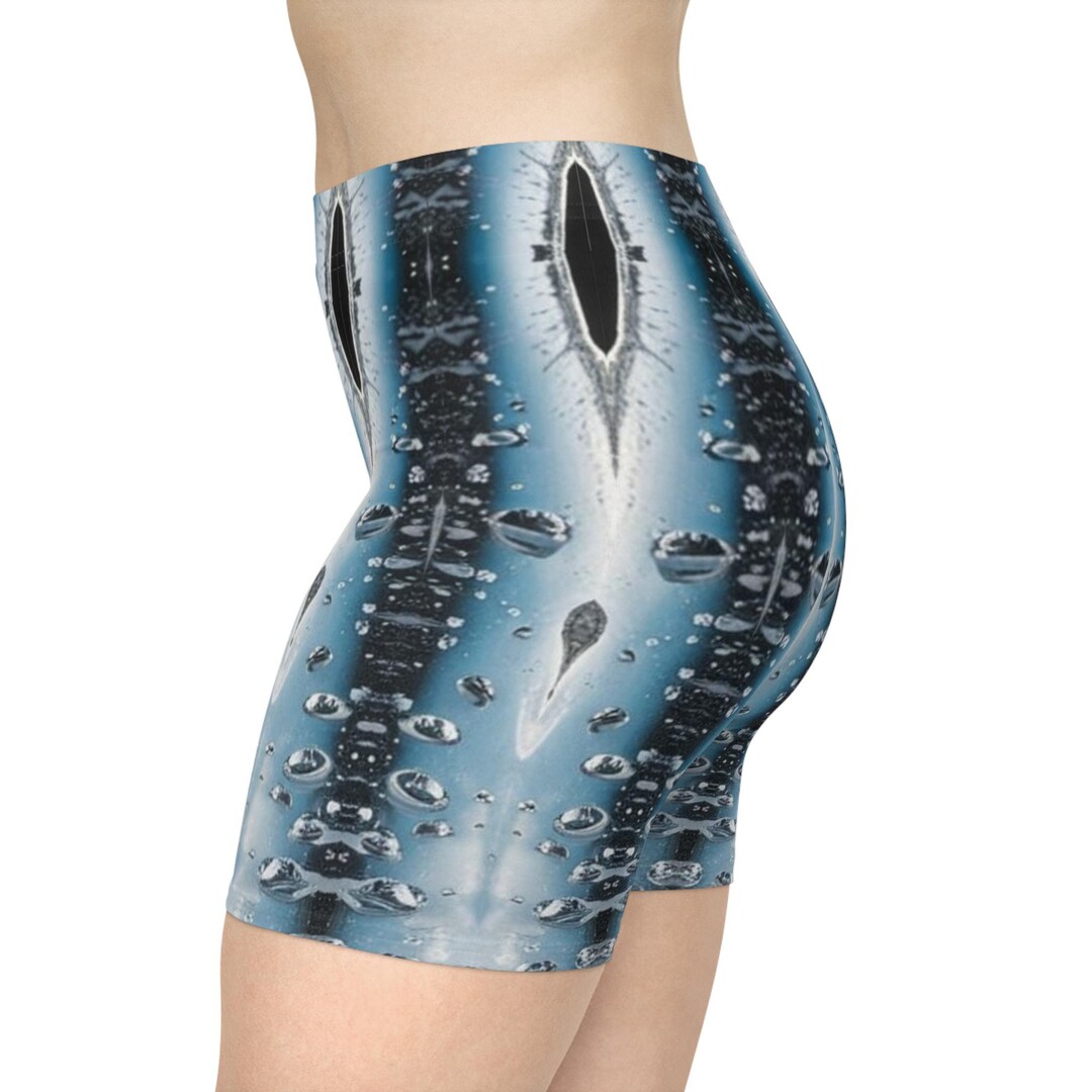 Biker Shorts, Frozen Ice Bubbles Pattern, Workout Shorts, Yoga Shorts ...