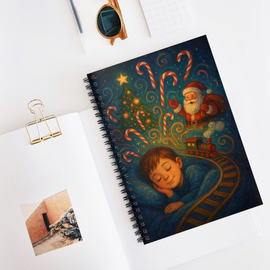 Cuaderno de Navidad con Papá Noel / Diario de espiral, Tren de Navidad ...