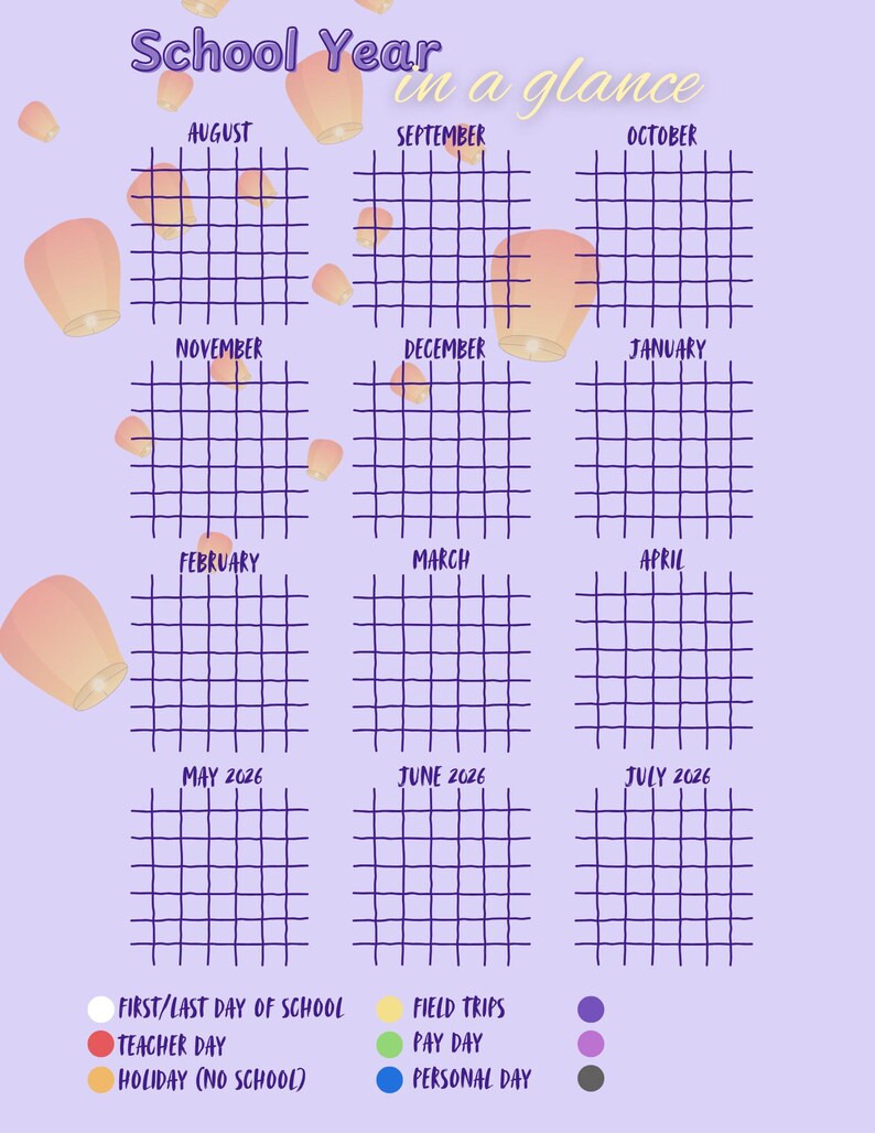 Tangled/rapunzel Aesthetic Digital Teacher Planner - Any Year - Purple ...