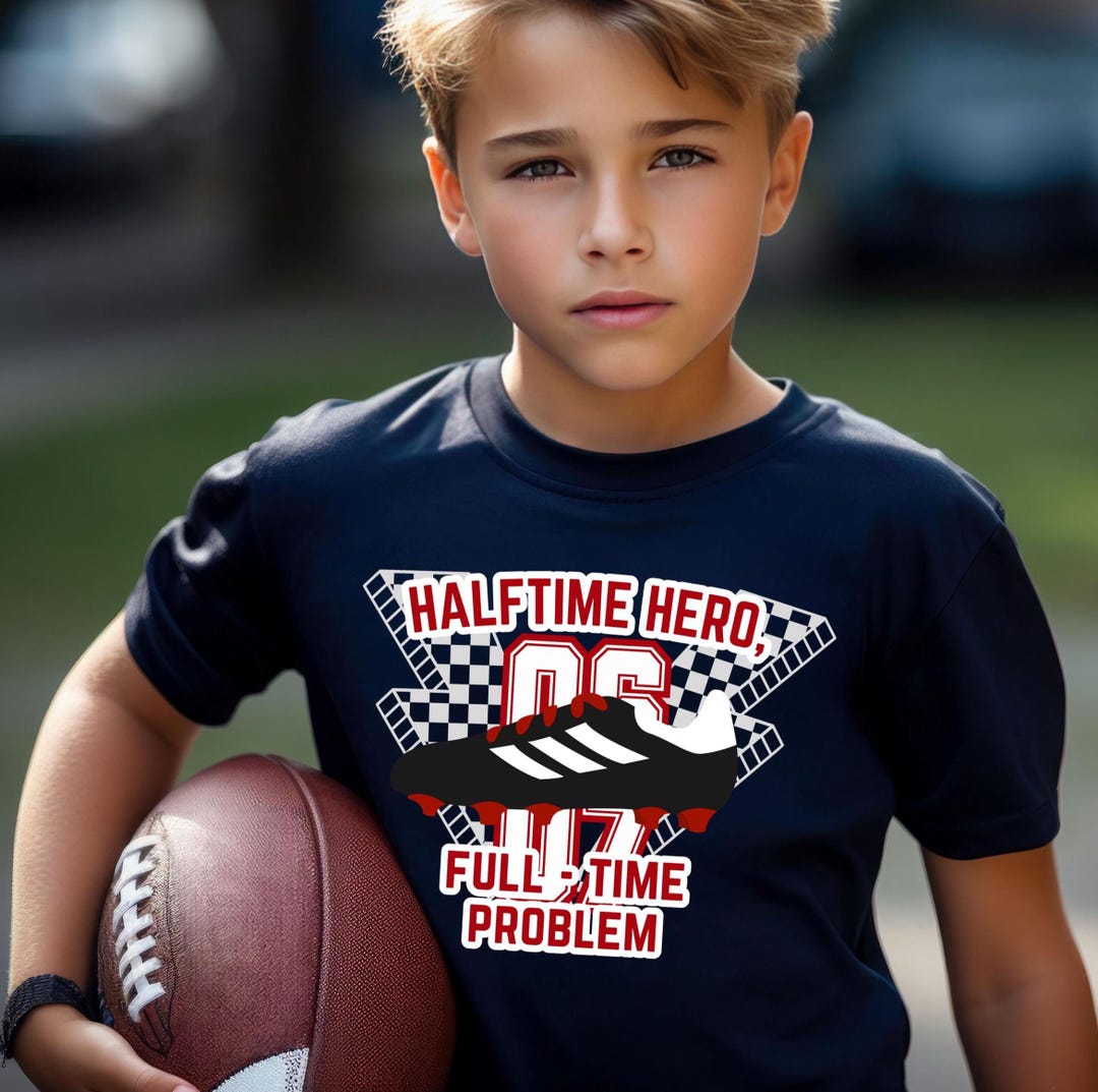 Halftime Hero Youth Tee, Funny Tween Sport's Shirts, Children's Back to School Apparel, Game ...