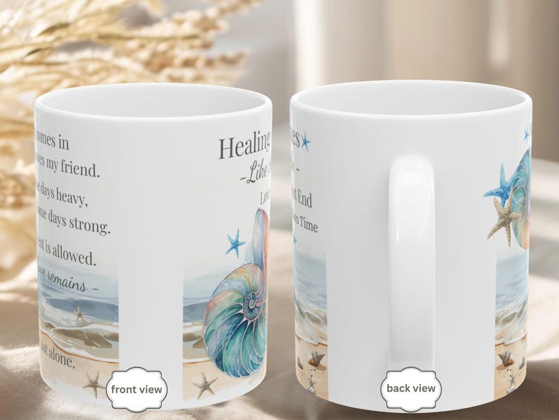 Personalized Healing Affirmation Nautilus Seashell Poem Mug, Grieving ...