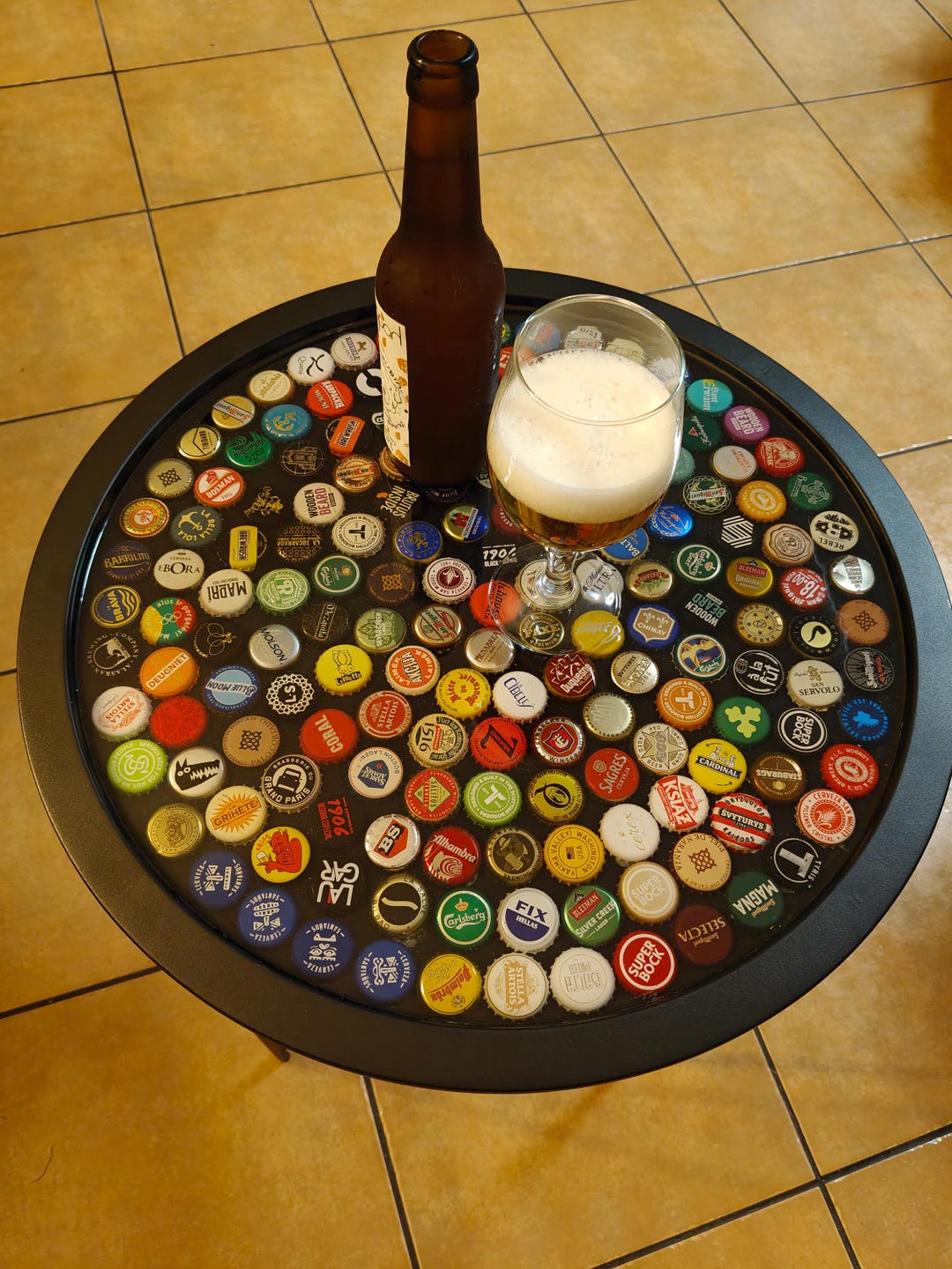 Custom Epoxy Resin Table With Beer Caps - Etsy