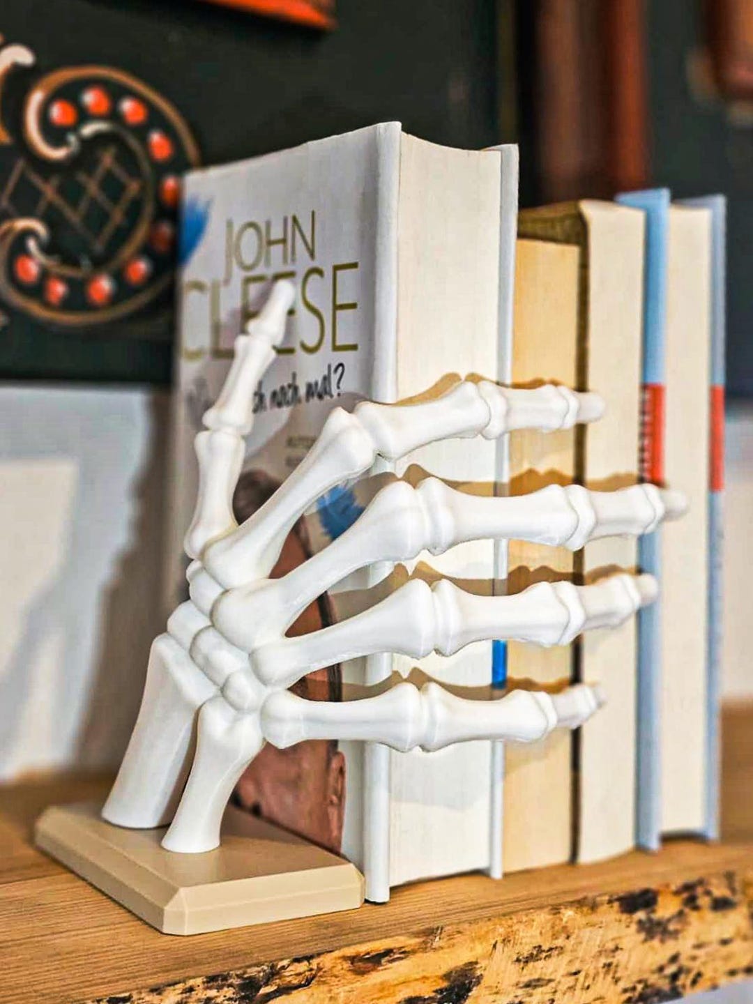 Bookshelf Decoration Gothic Fantasy Halloween, Bookend Skeleton Hand ...