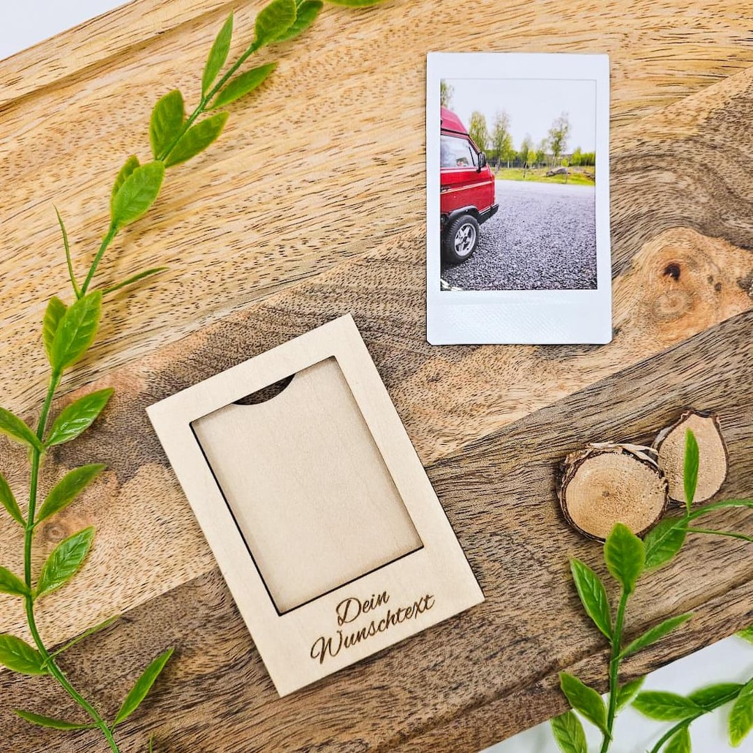 Polaroid-style Wooden Magnetic Frame, Photo Magnet, Gift Idea, Magnet ...