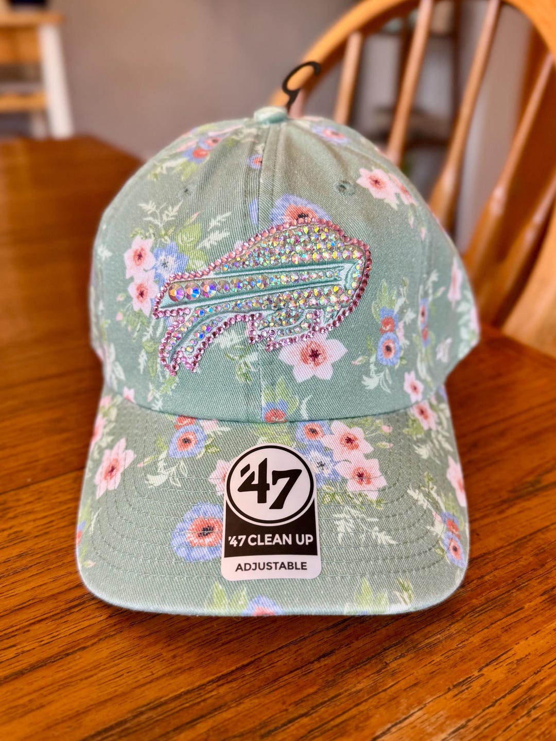 Bedazzled Floral Spring Buffalo Bills Rhinestone Bling Adjustable Hat ...