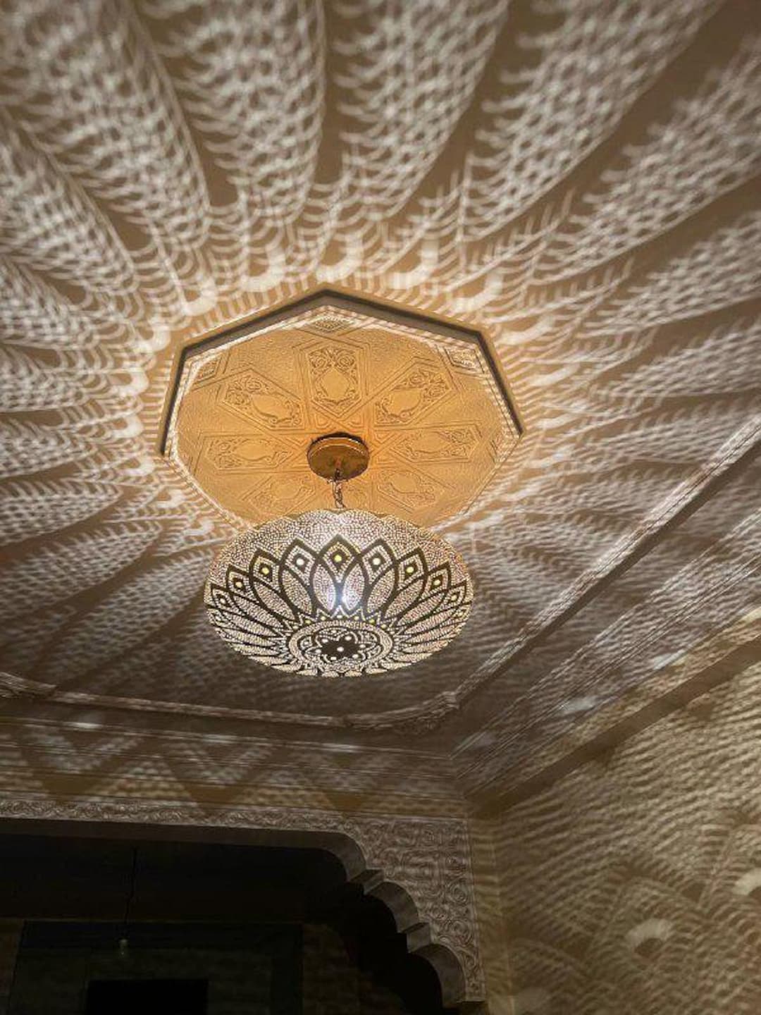Moroccan Brass Pendant Light, Handmade Home Decor Lighting - Etsy