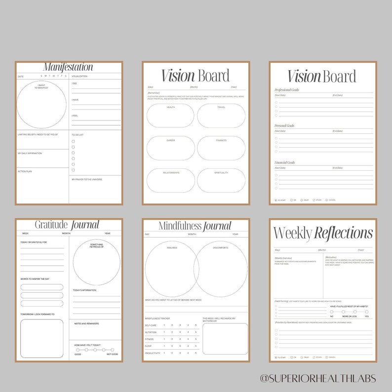 Manifestation Bundle | Vision Board | Gratitude Journal | Mindfulness ...