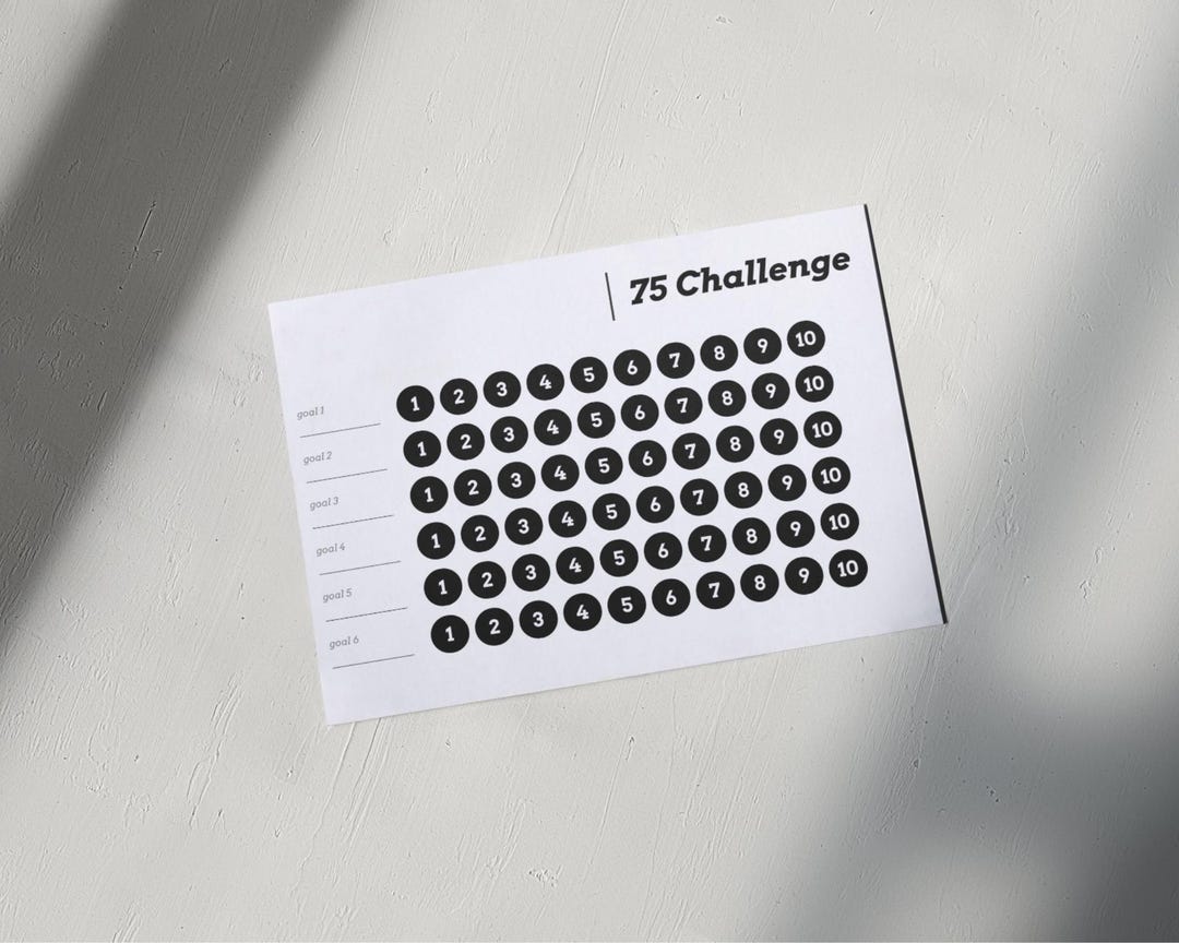 75 Hard Progress Tracker - Etsy
