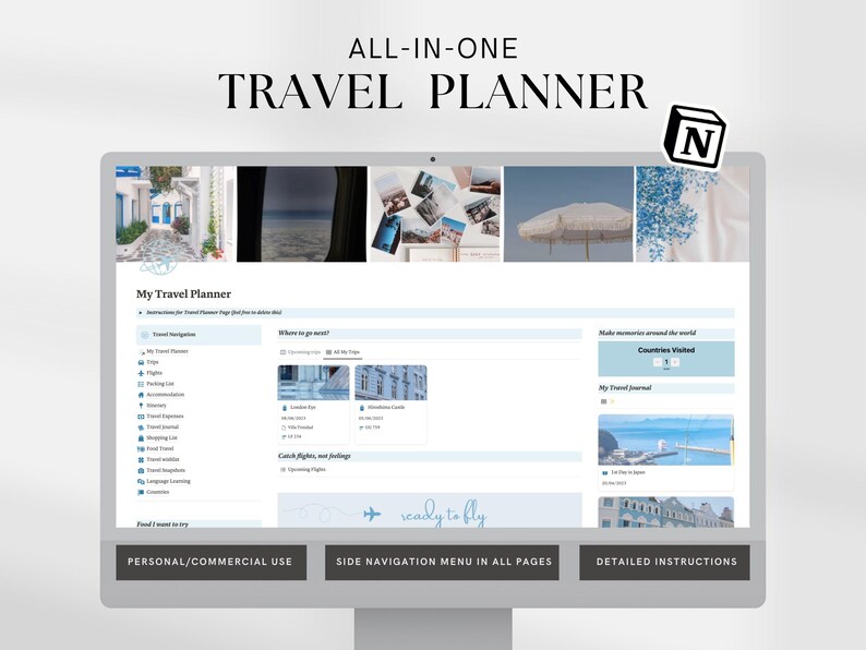 Notion Travel Planner Template: Trip Budget & Itinerary (digital ...